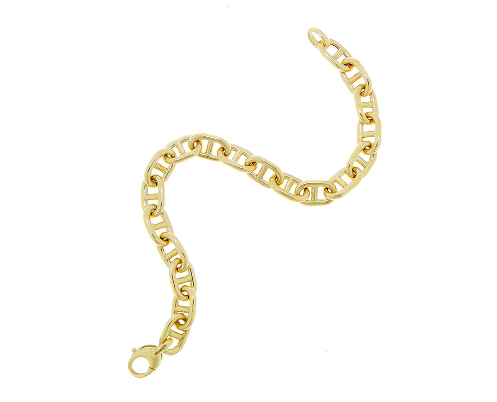 Yellow gold marine link bracelet