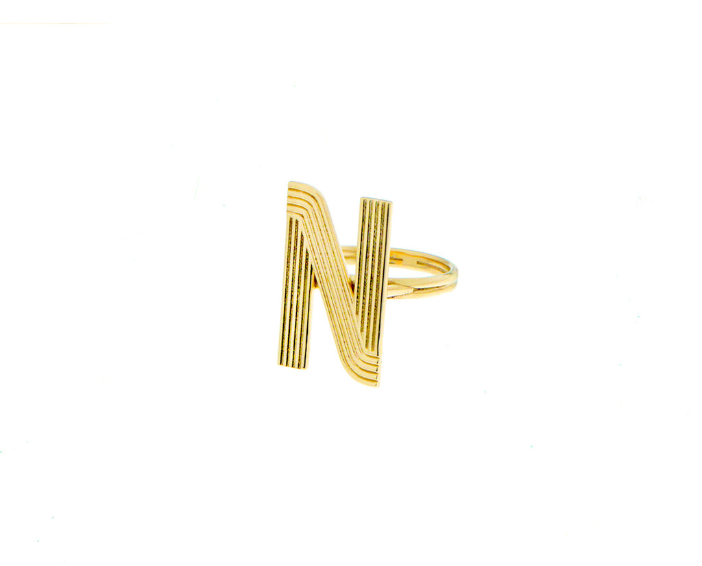 Retro style letter ring